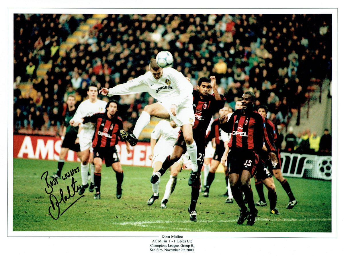 Domonic Matteo - Leeds United - Champions League - 16 x 12 Autographed ...