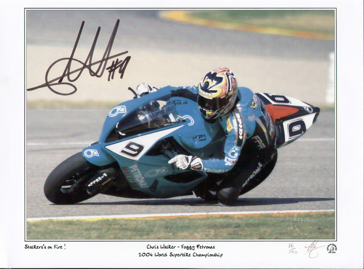 Chris Walker - World Superbikes - Foggy Petronas FP1 - 16 x 12 Autogra ...